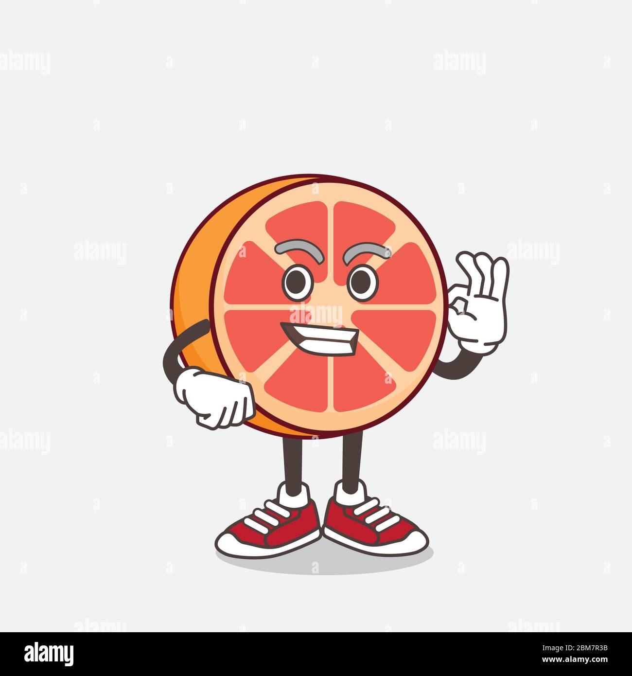 An illustration of Grapefruit cartoon mascot character with calling ...