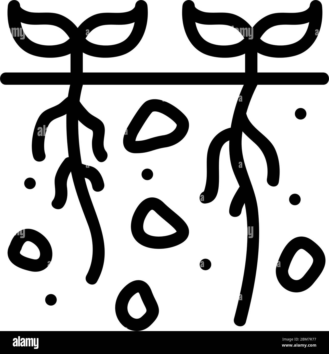 plant roots sprouted deep icon vector outline illustration Stock Vector ...