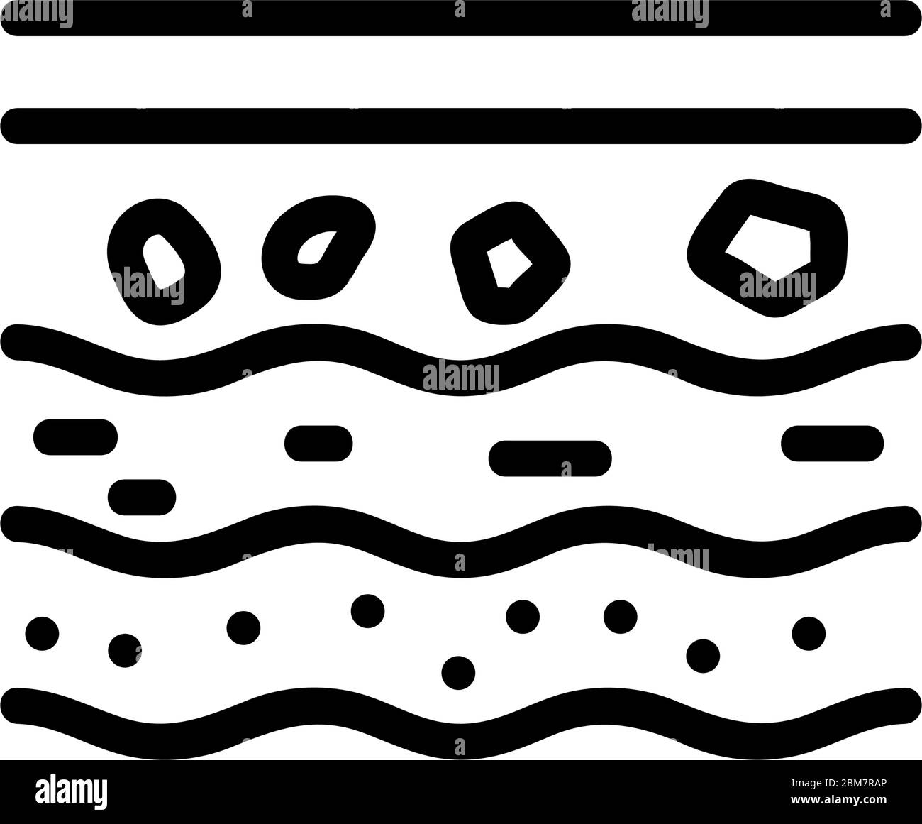 top-aligned soil icon vector outline illustration Stock Vector Image ...