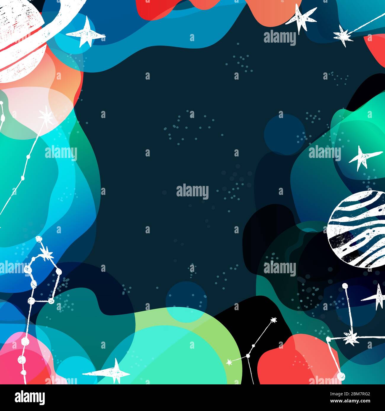 Planets stars hand drawn art backdrop vector Stock Vector Image & Art ...