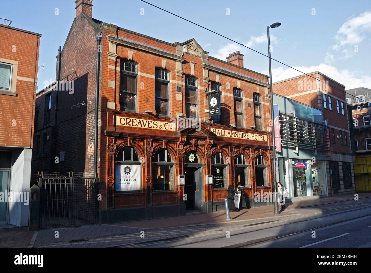 The Hallamshire Hotel public house on West street, Sheffield city ...