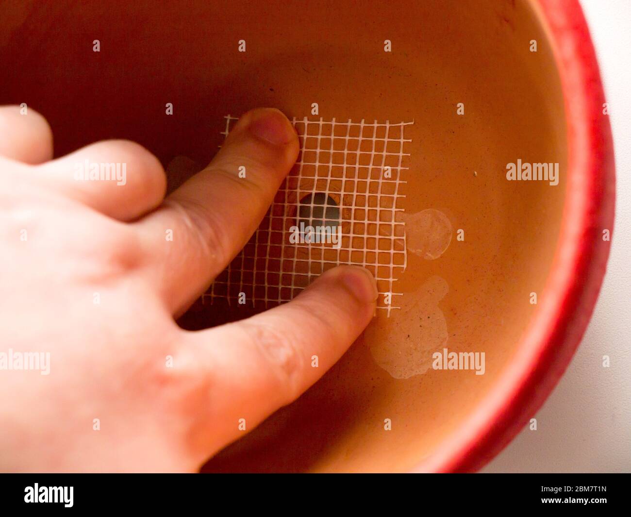 The Sticky yellow mesh tape Stock Photo - Alamy