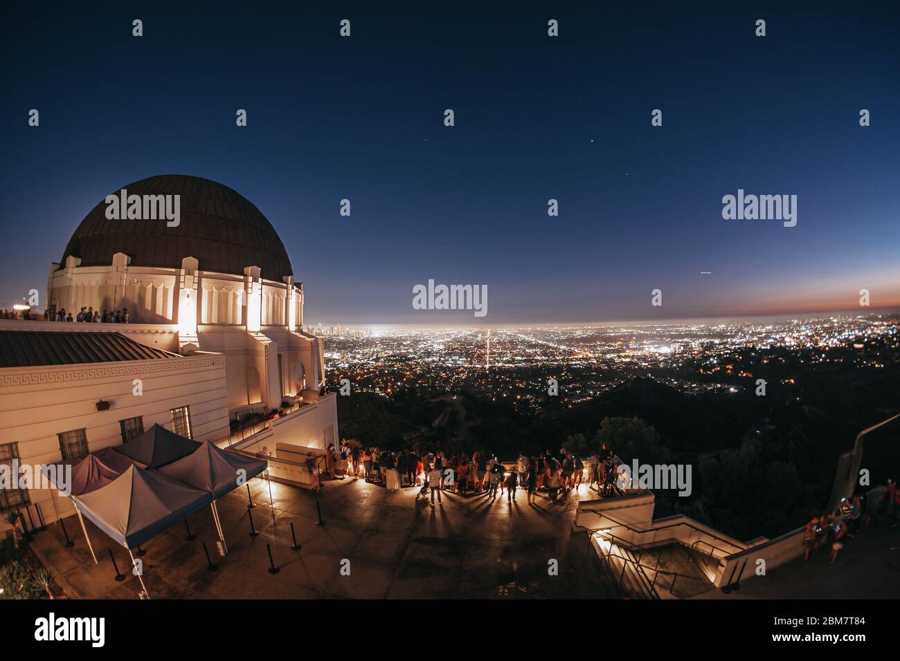 Griffith Observatory at night with Los Angeles skyline Stock Photo - Alamy