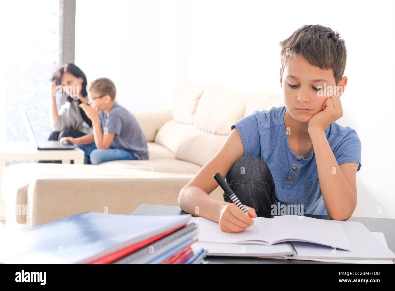 Online learning, distance learning, stay at home concept. Children ...