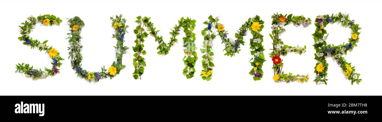 Flower And Blossom Letter Building Word Summer Stock Photo - Alamy