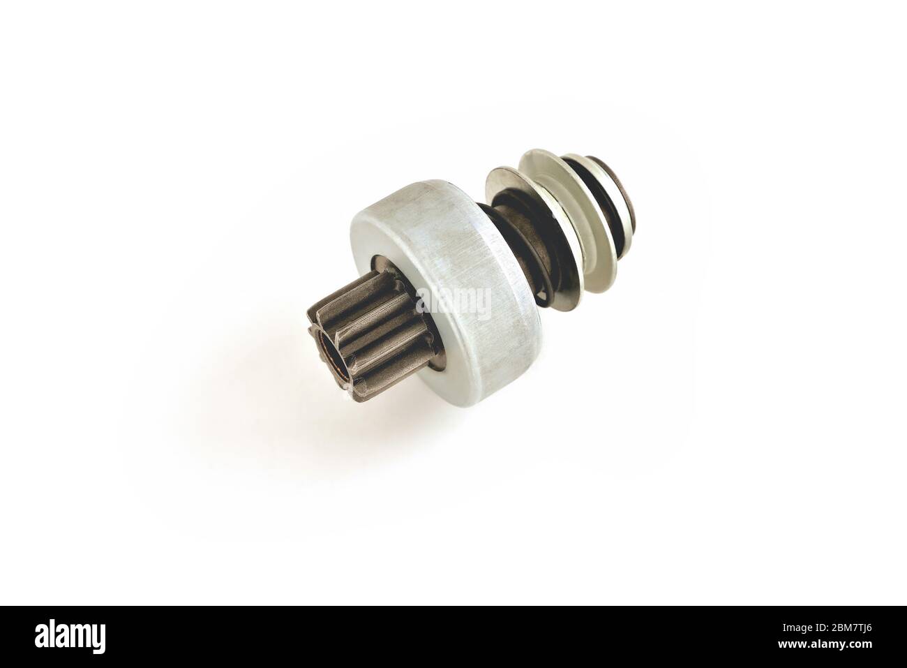 car starter drive, bendix, car starter detail, white background isolate ...