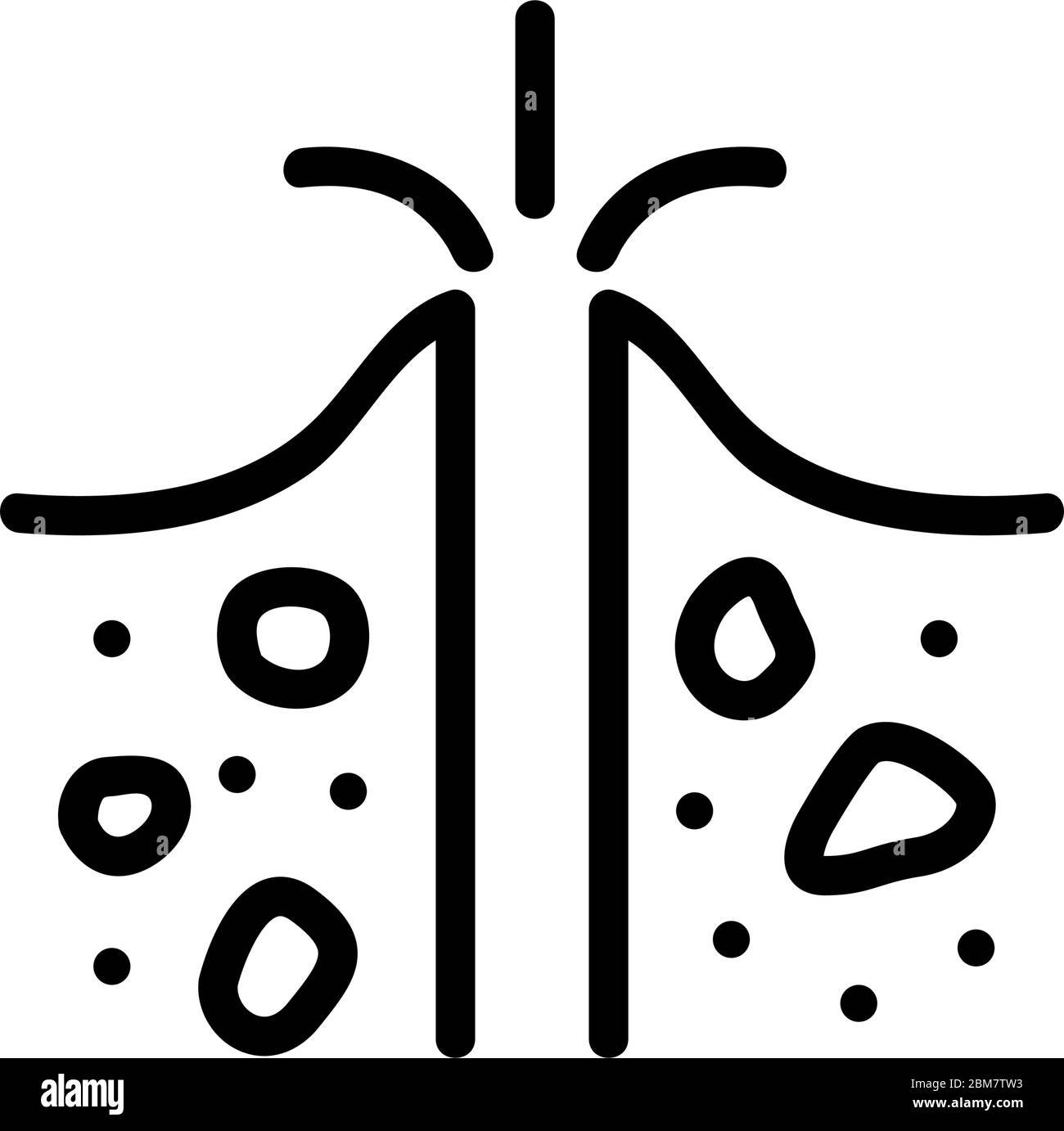 air out of soil icon vector outline illustration Stock Vector Image ...