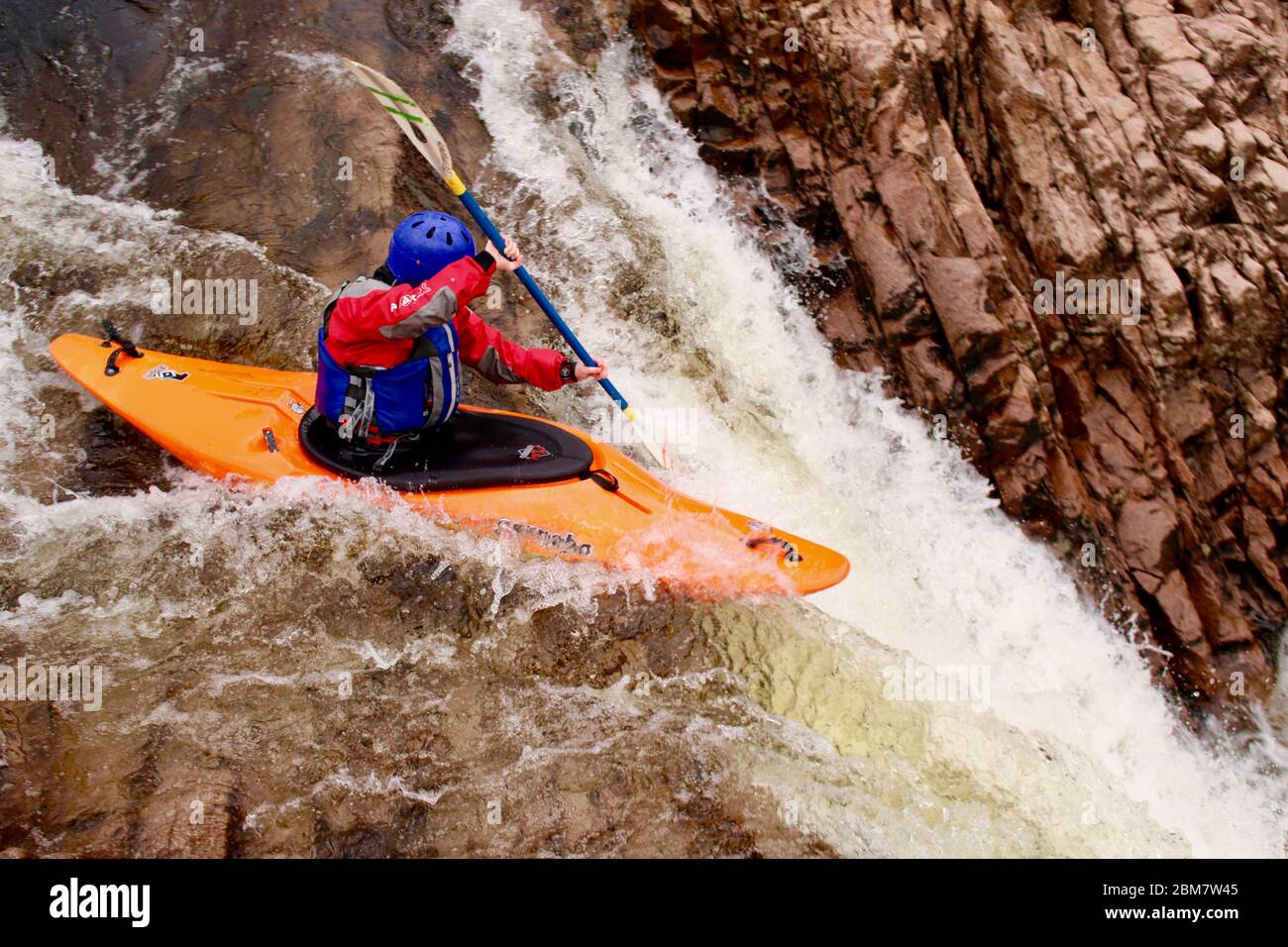 Woman kayak waterfall hi-res stock photography and images - Alamy