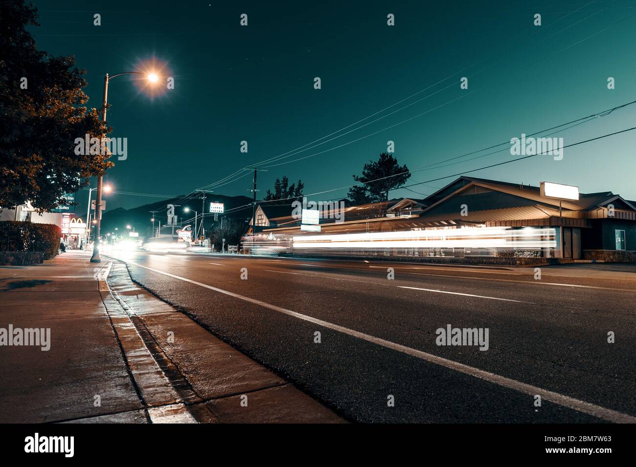 busy street at night in California Stock Photo - Alamy