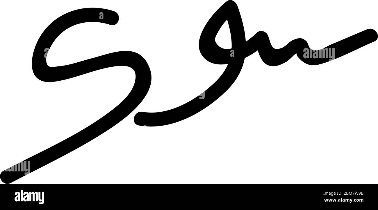 illegible signature icon vector outline illustration Stock Vector Image ...