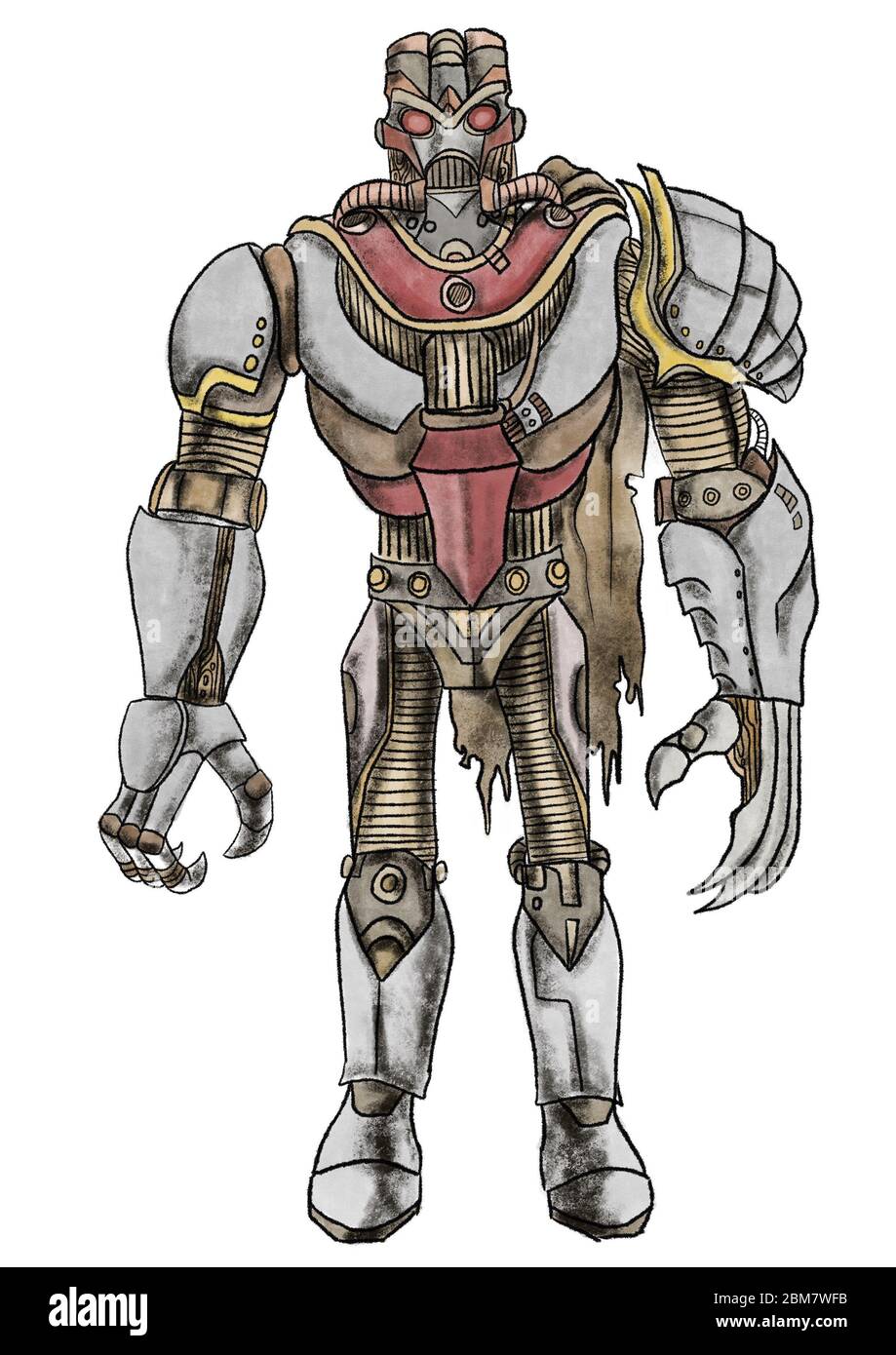 metal robot monster illustration Stock Photo - Alamy