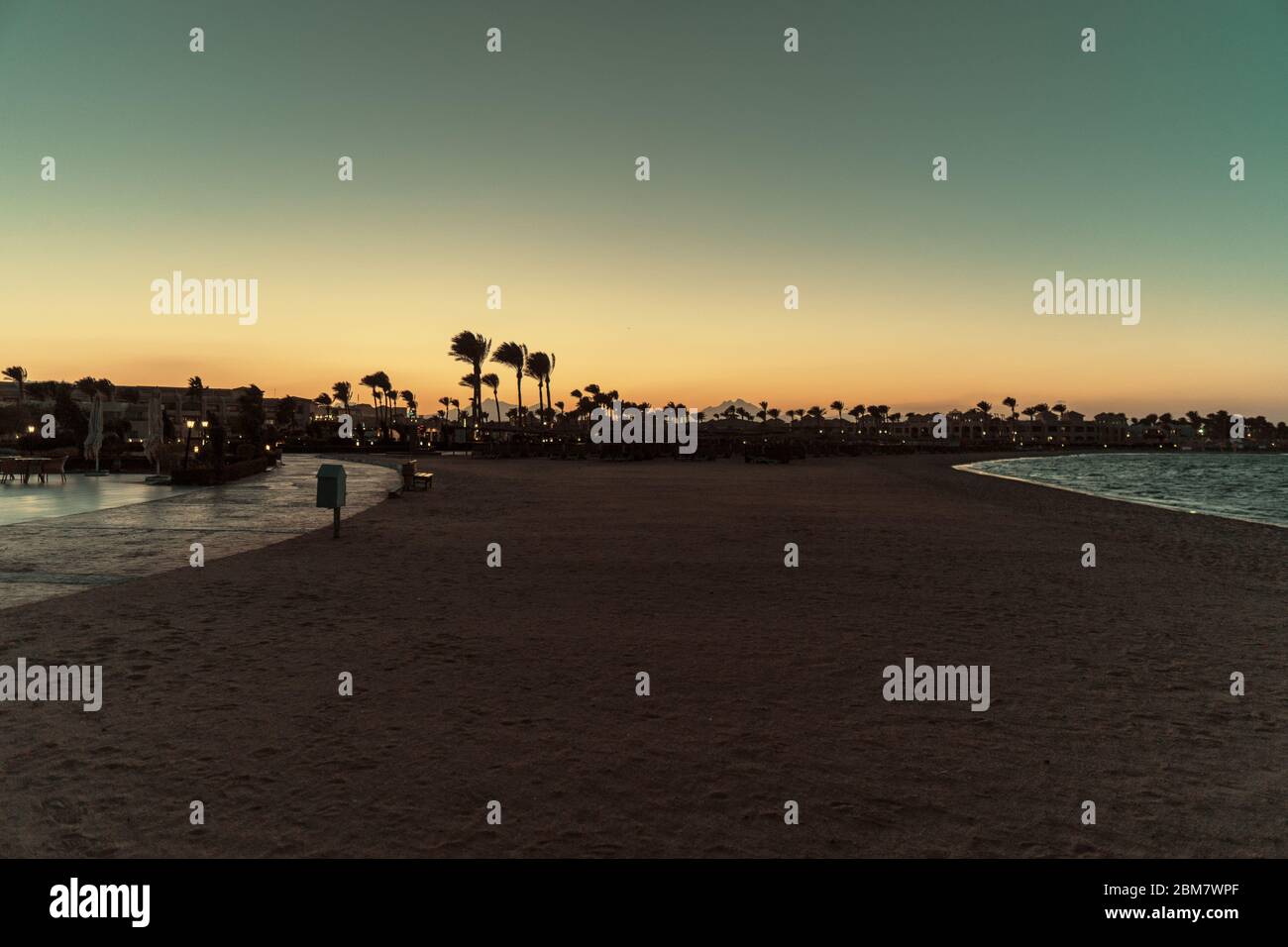 sunset on the beach in Hurghada Egypt Stock Photo - Alamy