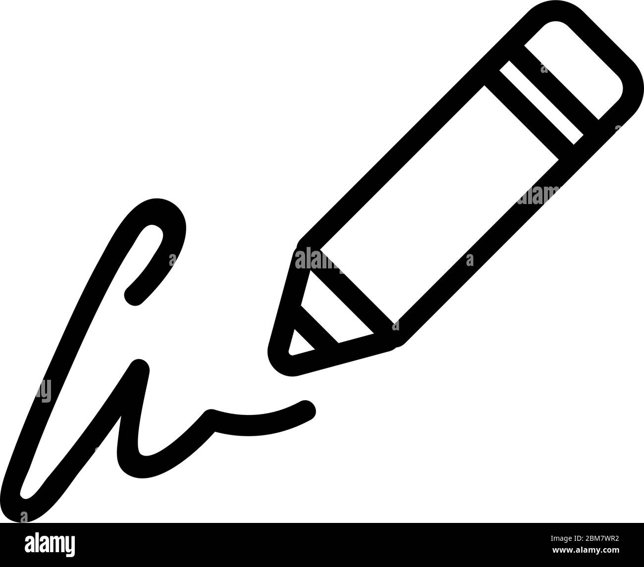 writing signature in pencil icon vector outline illustration Stock ...