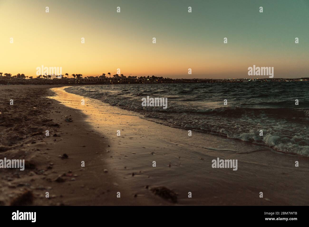 sunset on the beach in Hurghada Egypt Stock Photo - Alamy
