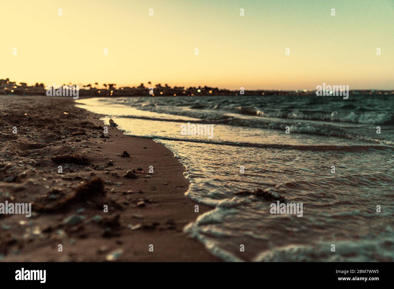sunset on the beach in Hurghada Egypt Stock Photo - Alamy