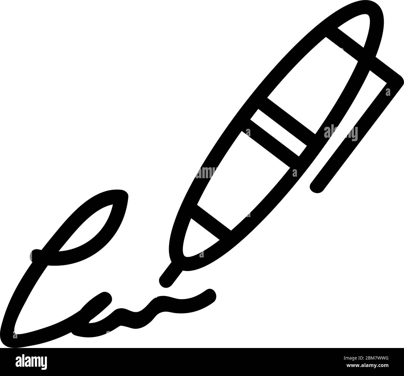writing signature by pen icon vector outline illustration Stock Vector ...