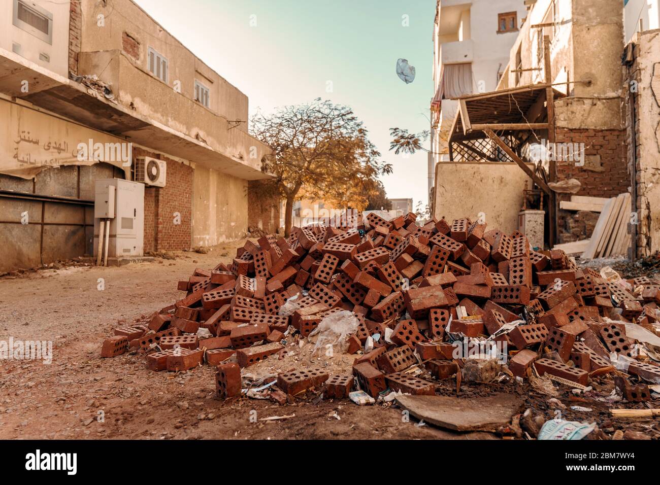 old damaged street in Hurghada Egypt Stock Photo - Alamy