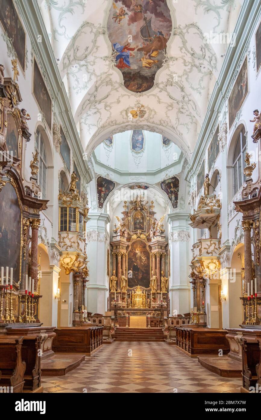 Feb 4, 2020 - Salzburg, Austria: Nave view of Rococo Ornamentated Abbey ...