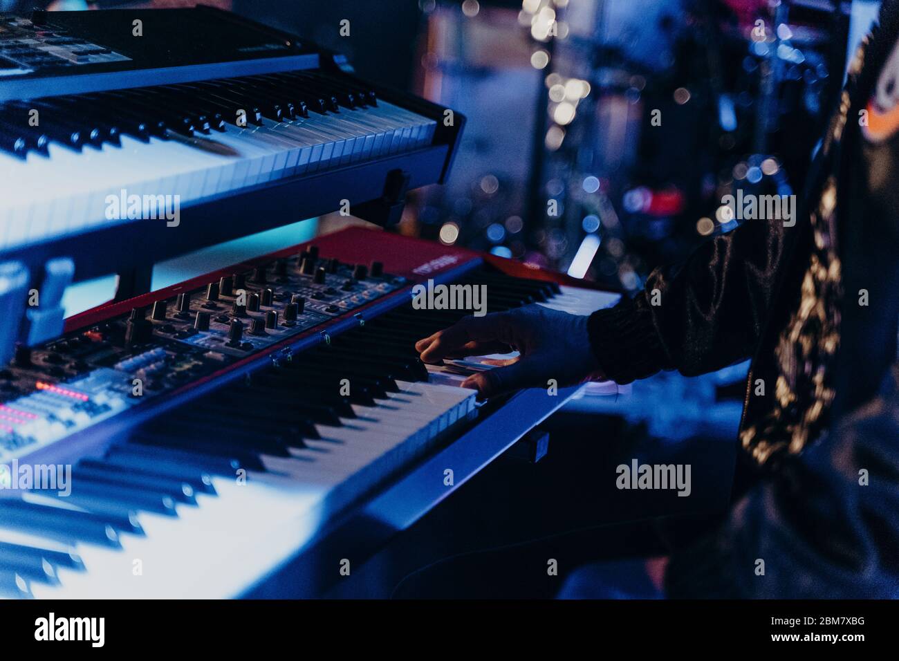 piano on concert stage Stock Photo - Alamy