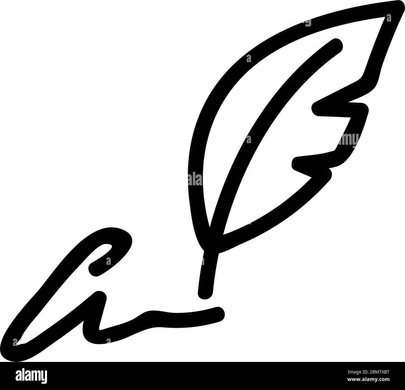 signature written by pen icon vector outline illustration Stock Vector ...