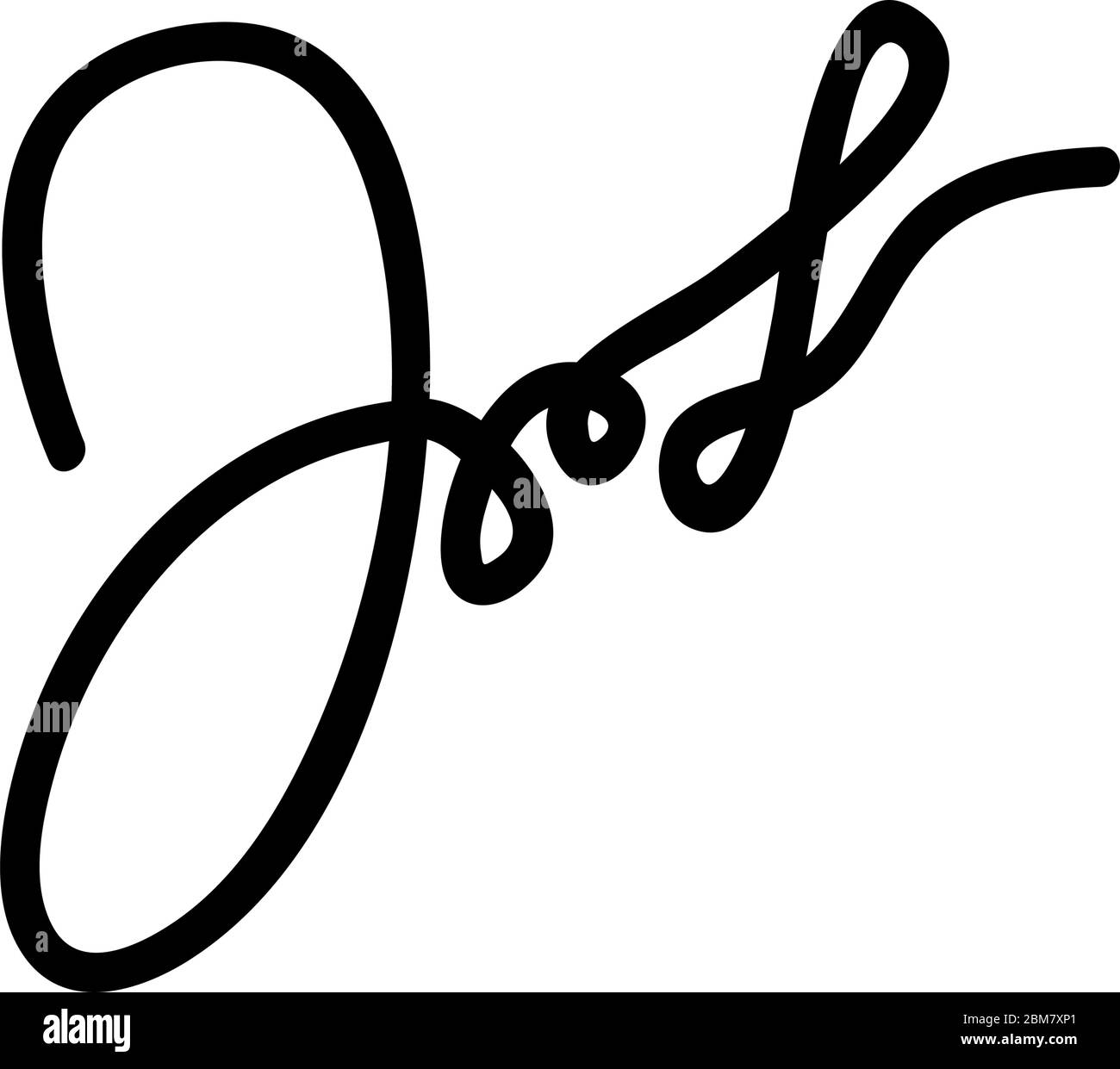 scribbled signature icon vector outline illustration Stock Vector Image ...