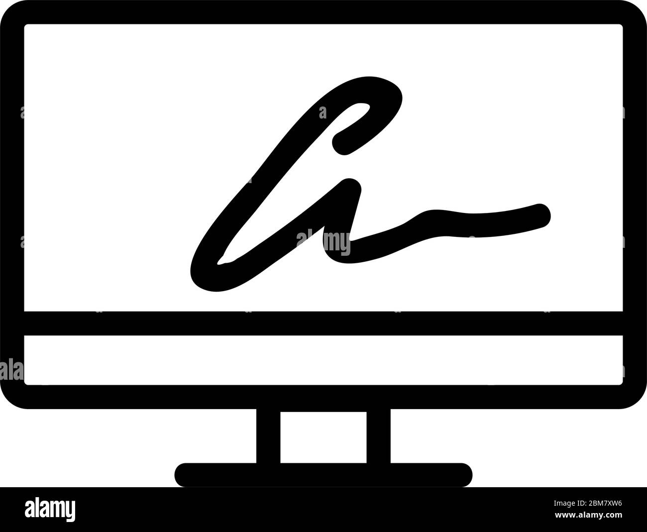 on-screen signature icon vector outline illustration Stock Vector Image ...