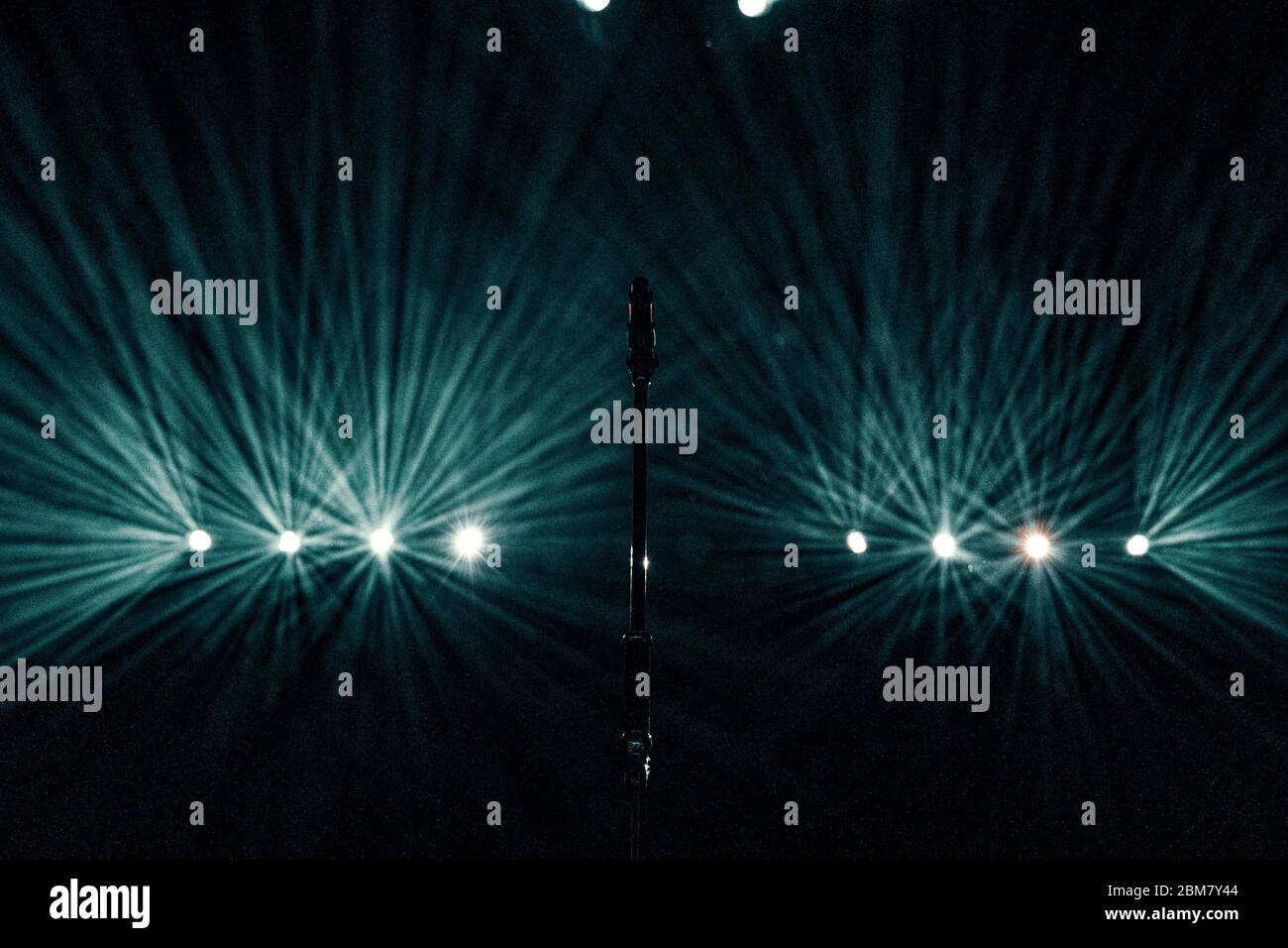 microphone on empty stage Stock Photo - Alamy