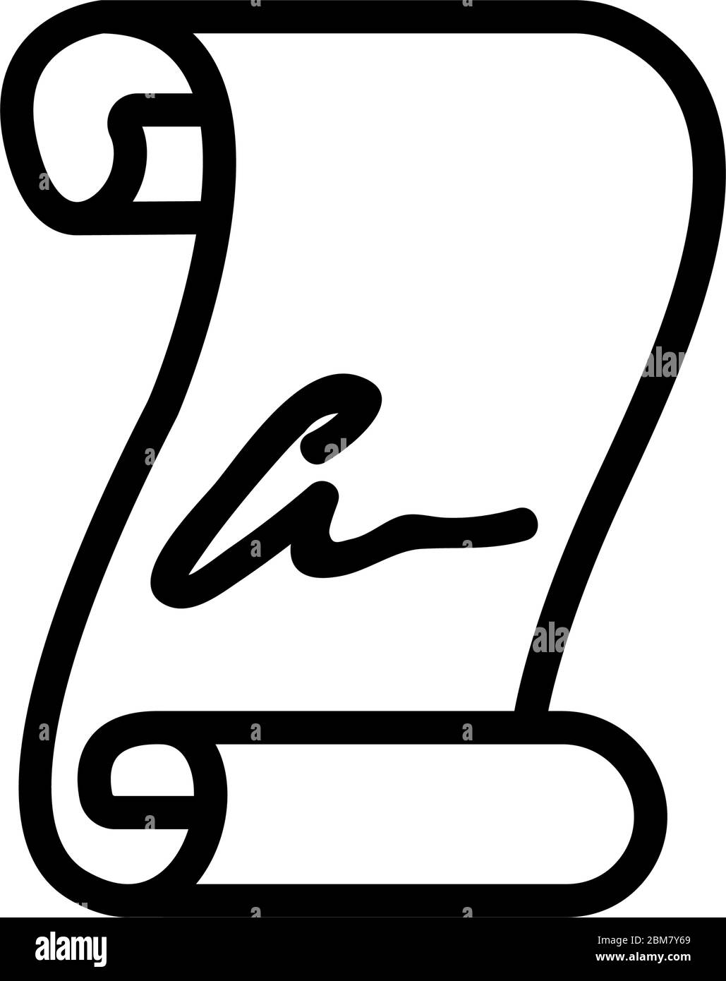 signature paper scroll icon vector outline illustration Stock Vector ...
