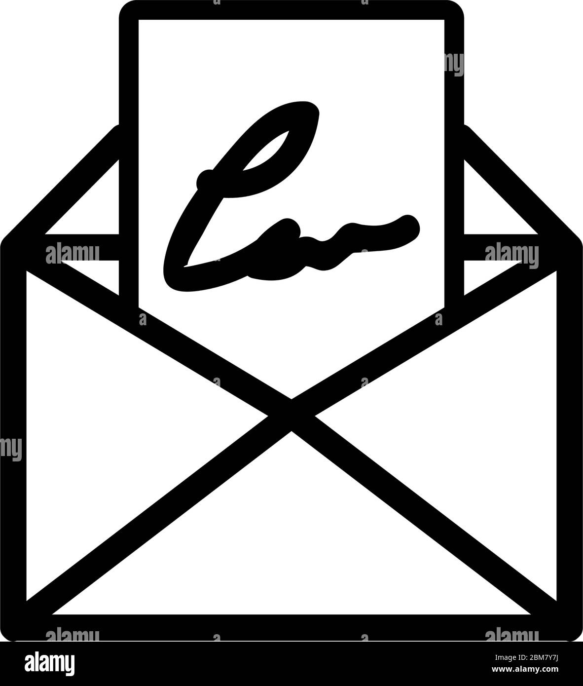 personal signature letter icon vector outline illustration Stock Vector ...