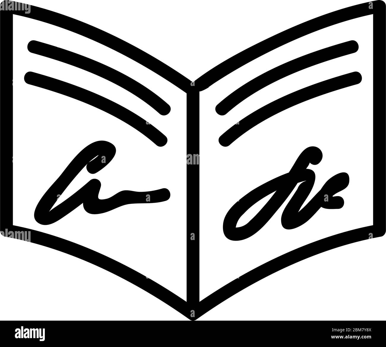 Signed document icon black Stock Vector Images - Alamy