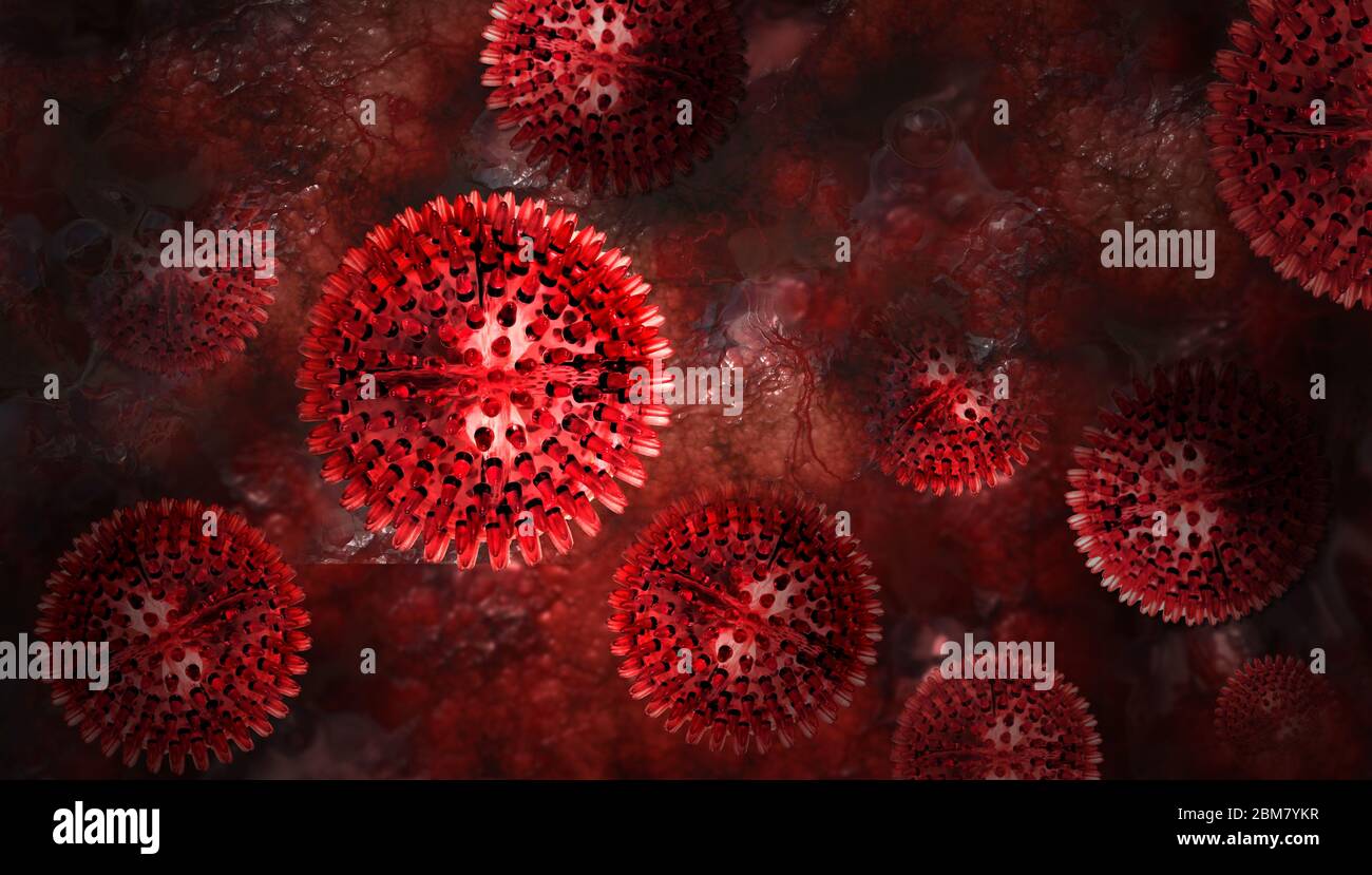 red corona covid-19 virus cells Stock Photo - Alamy