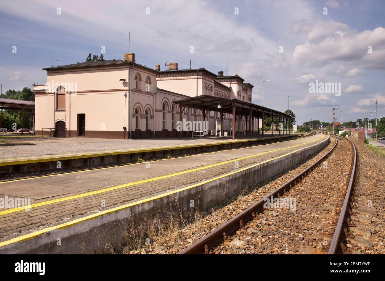 Railway station in Zary. Poland Stock Photo - Alamy