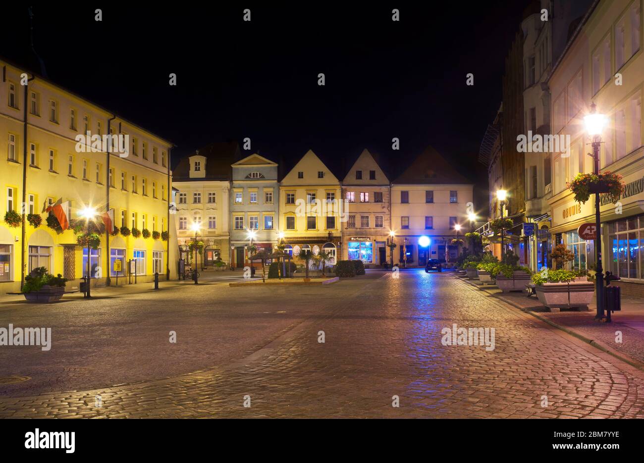 Market square in Zary. Poland Stock Photo - Alamy
