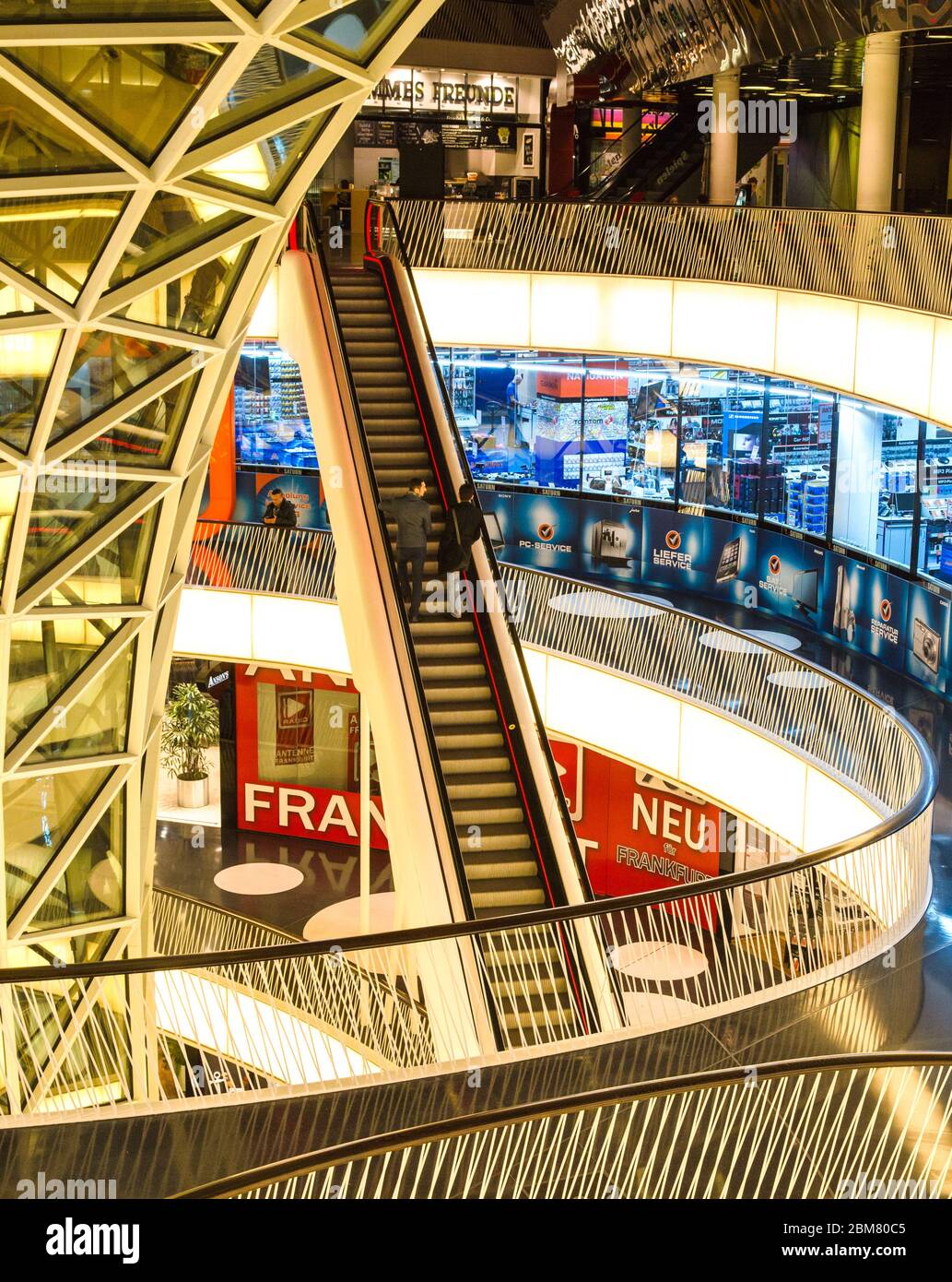 Interior detail of the MyZeil mall in Frankfurt am Main, Hesse, Germany ...
