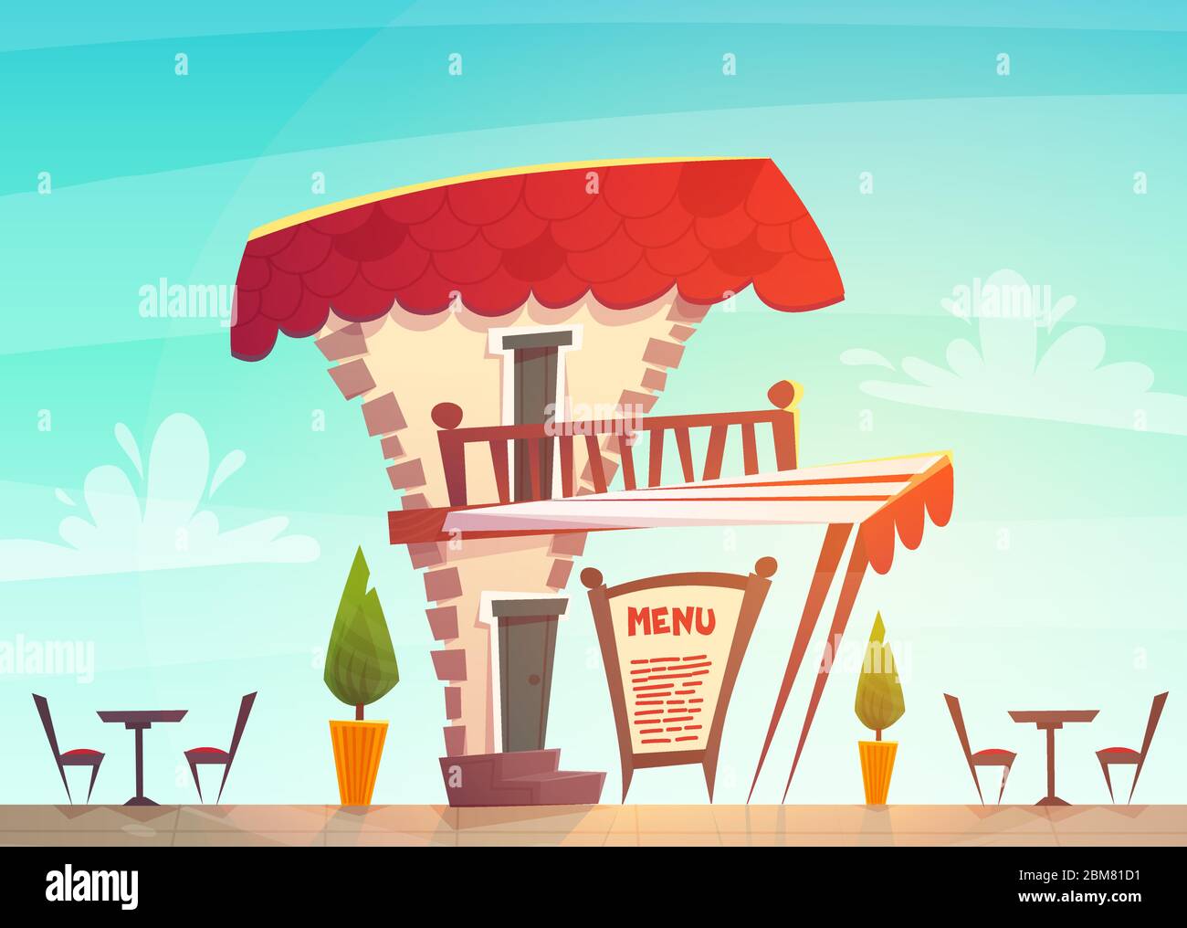 cafe restaurant or shop cartoon style medieval roof tavern with white ...