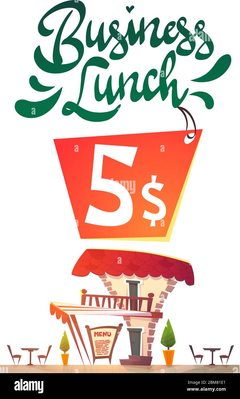 business lunch poster. street restaurant cafe of caffee shop concept ...