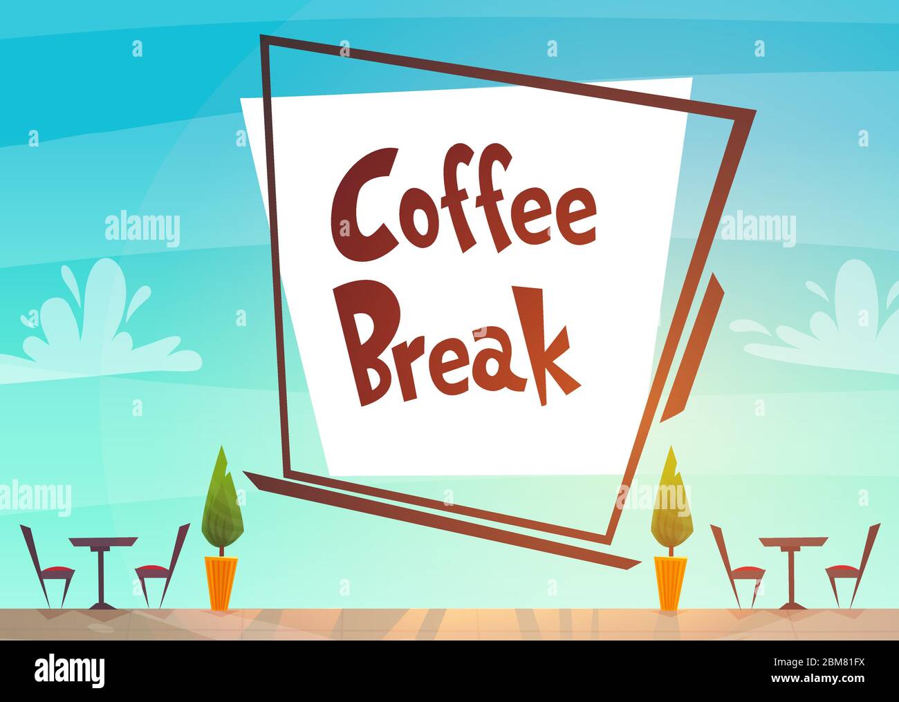 coffee break concept banner poster card , calligraphy lettering ...
