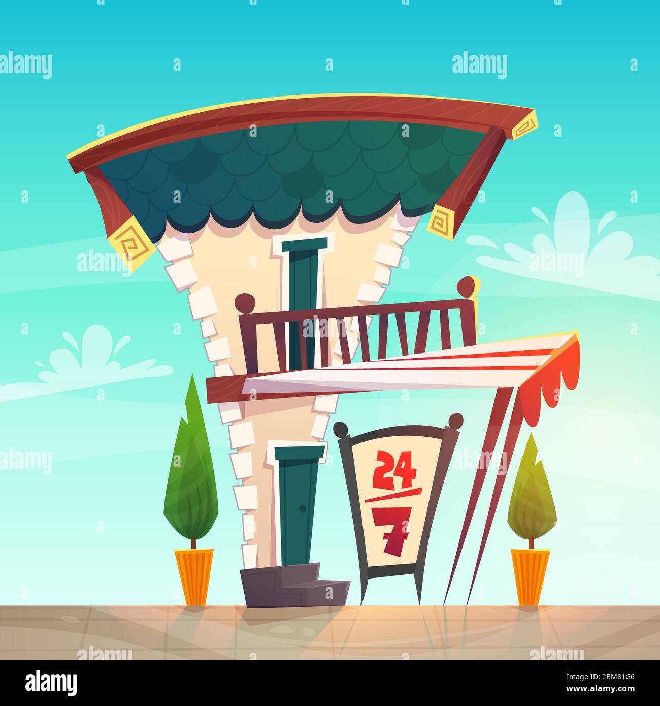 cafe restaurant or shop cartoon style medieval roof tavern with white ...