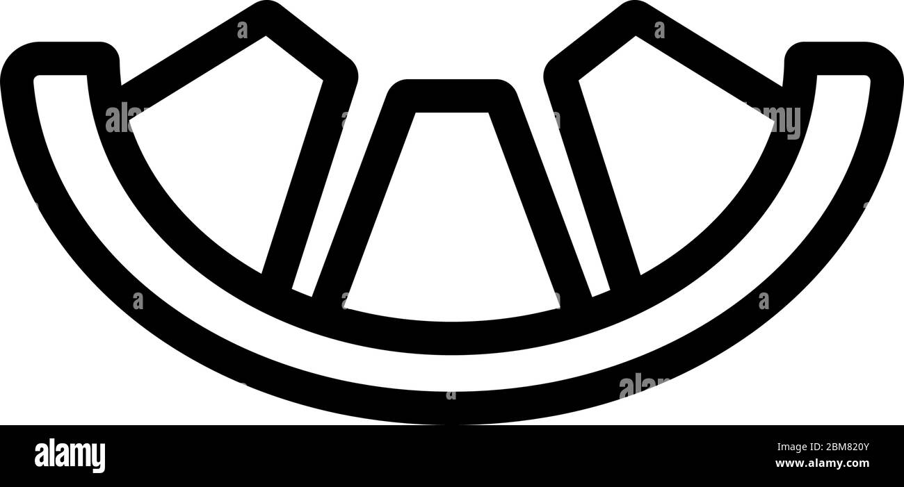 chunk broken into pieces melons icon vector outline illustration Stock ...