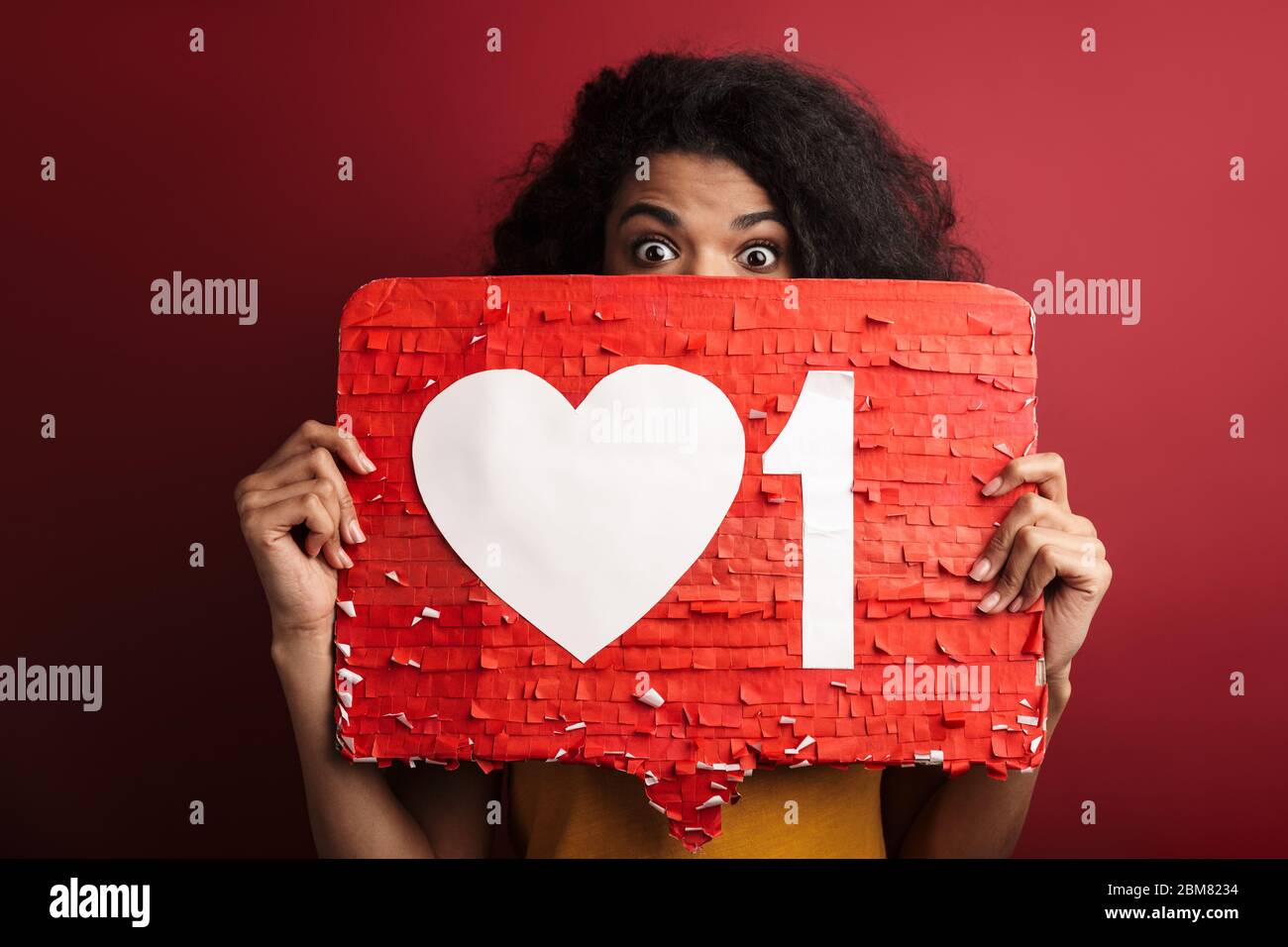 Image of beautiful brunette african american woman with curly hair ...