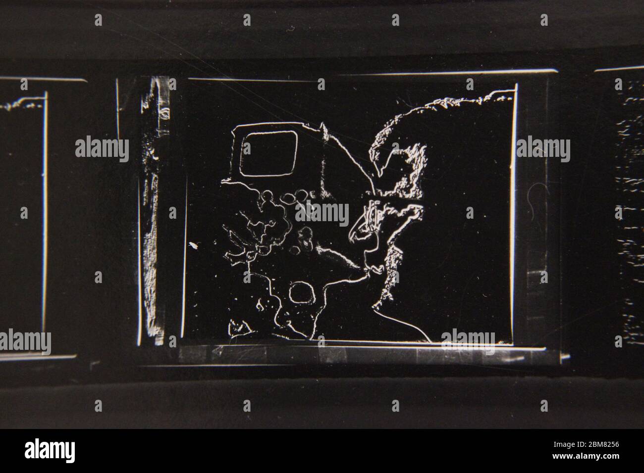 Fine 70s vintage contact print black and white extreme photography of a ...