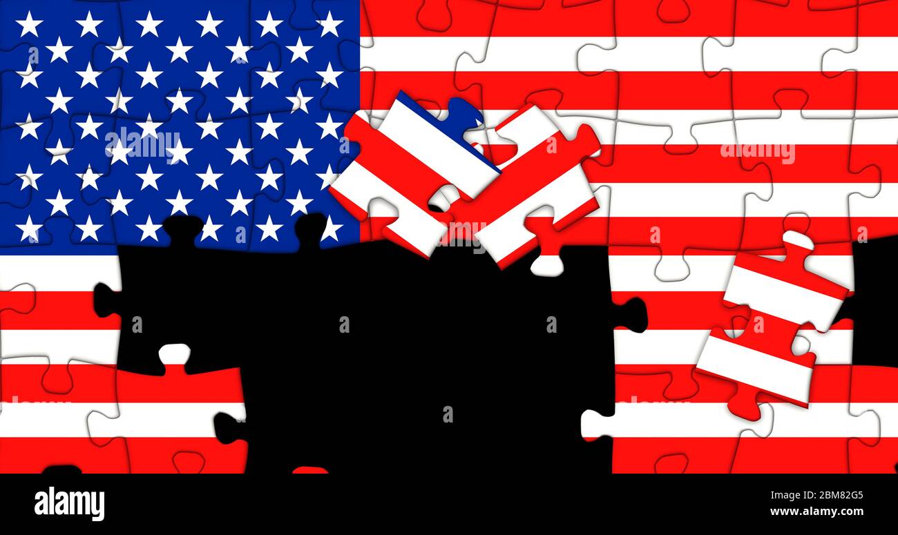 Usa flag puzzle pieces Stock Photo - Alamy
