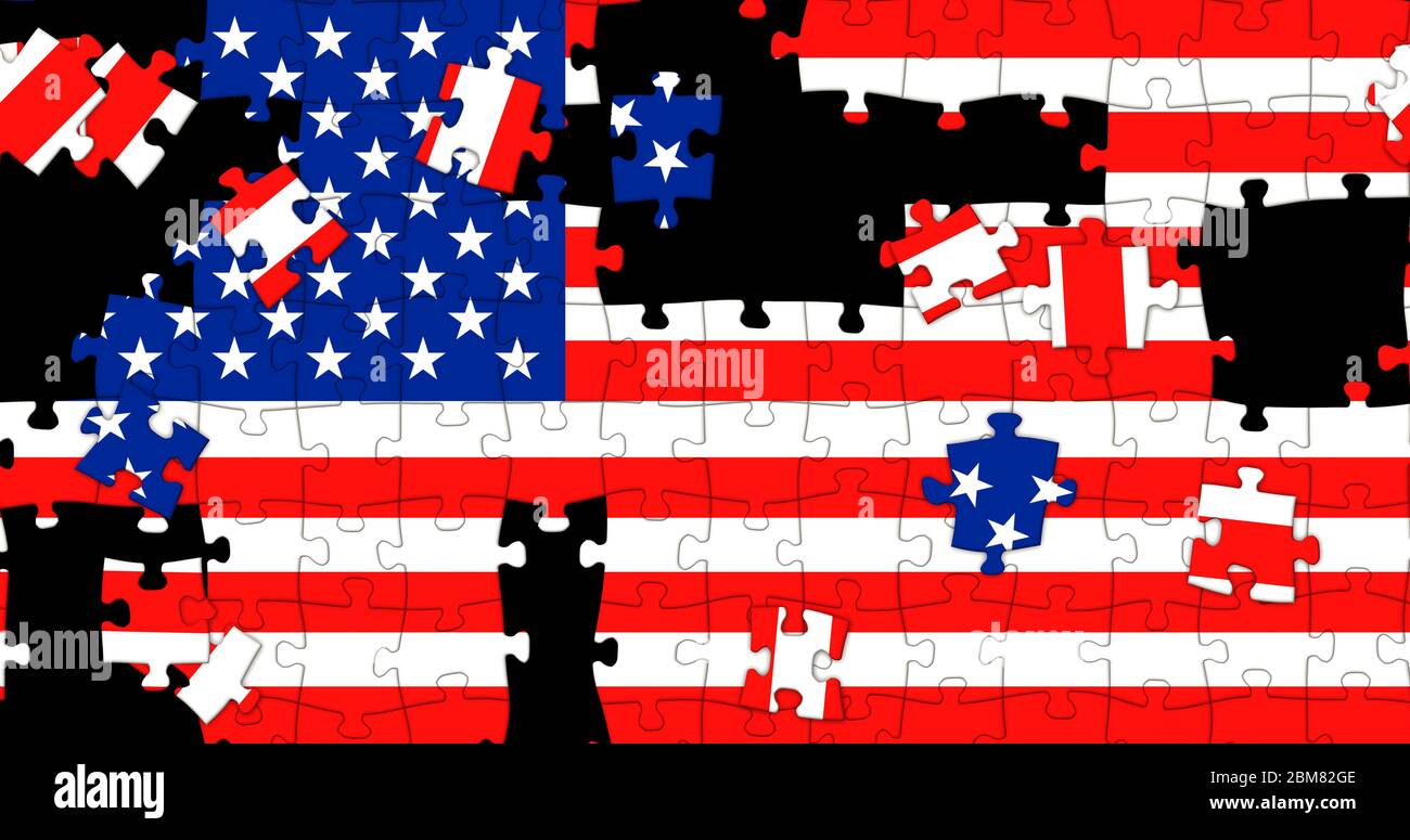 Usa flag puzzle pieces Stock Photo - Alamy