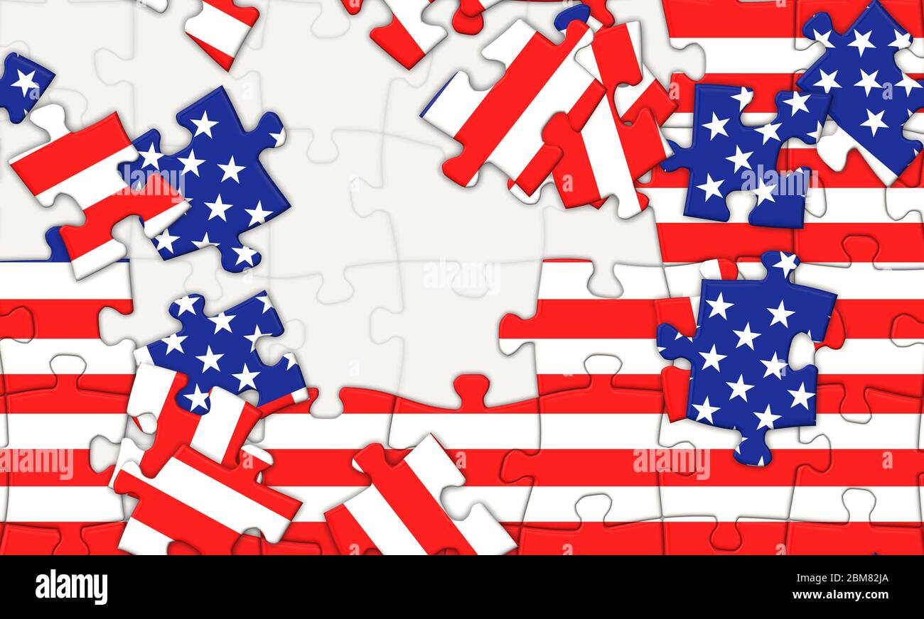 Usa flag puzzle pieces Stock Photo - Alamy