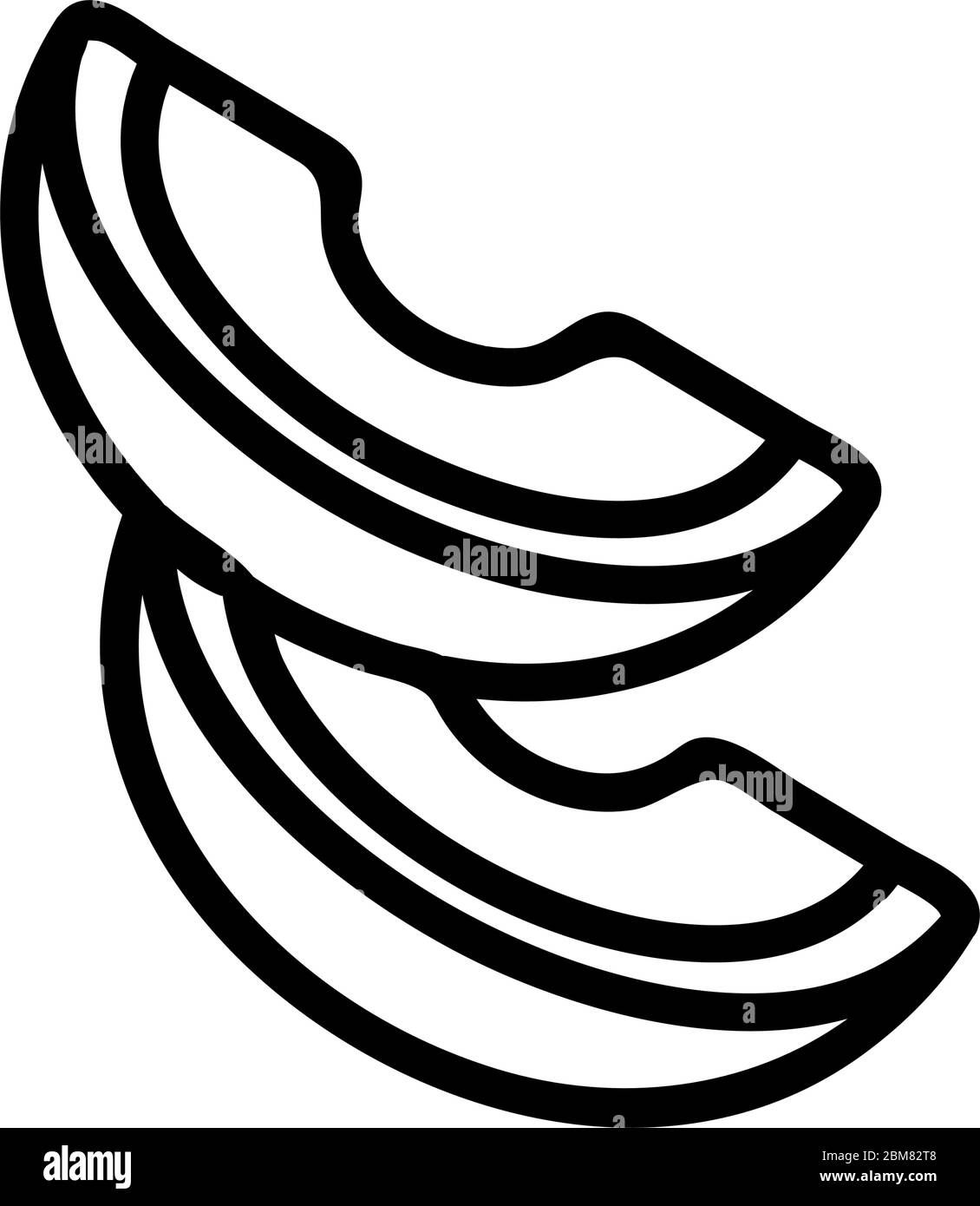 two pieces of melon icon vector outline illustration Stock Vector Image ...