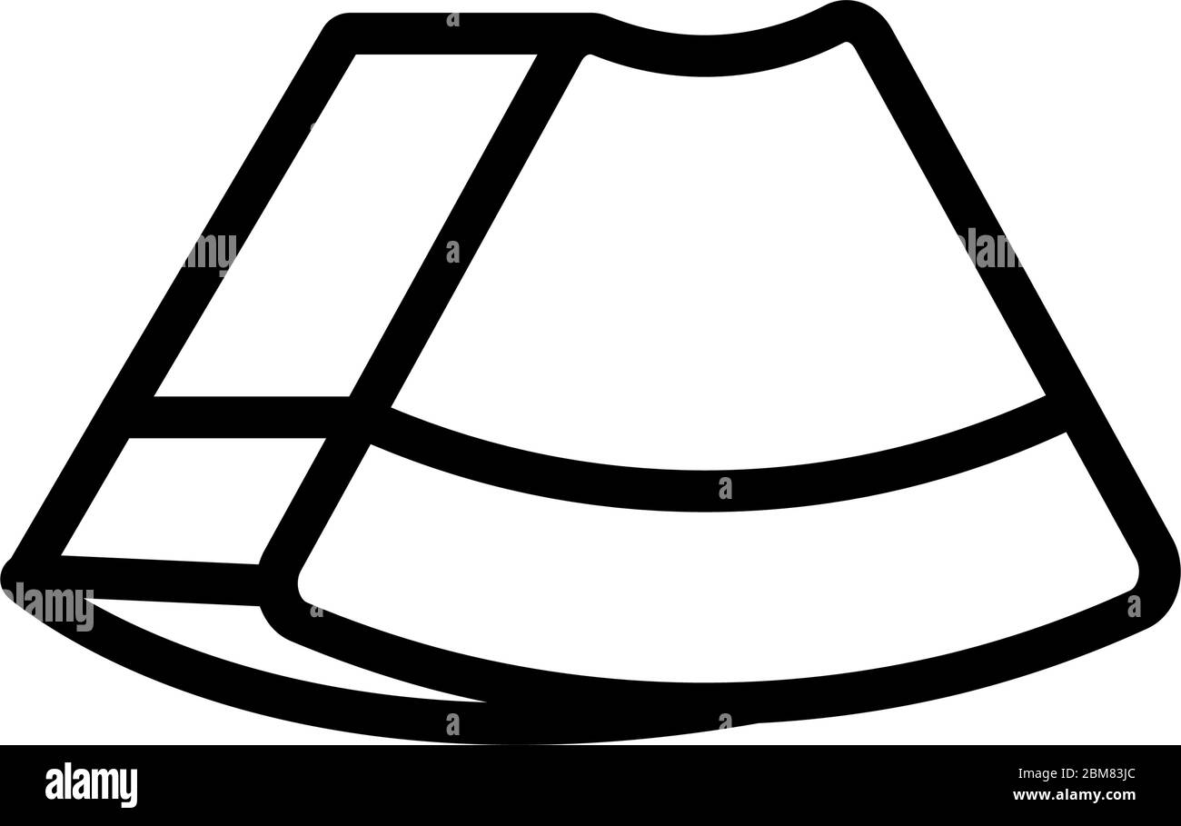 bitten chunk of melon icon vector outline illustration Stock Vector ...