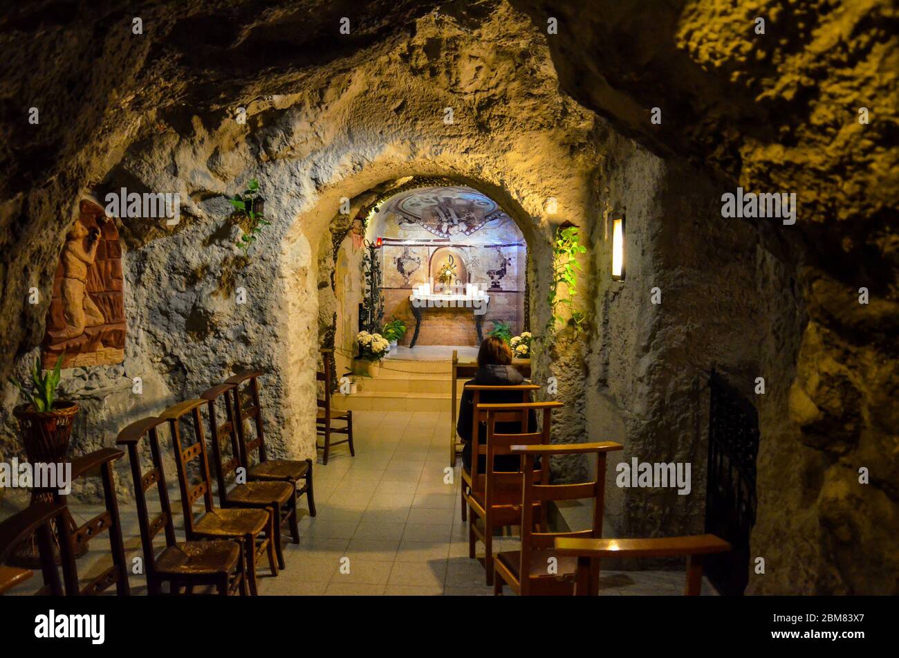 Budapest, Hungary - Nov 6, 2019: Interior of the Gellert Hill Cave ...