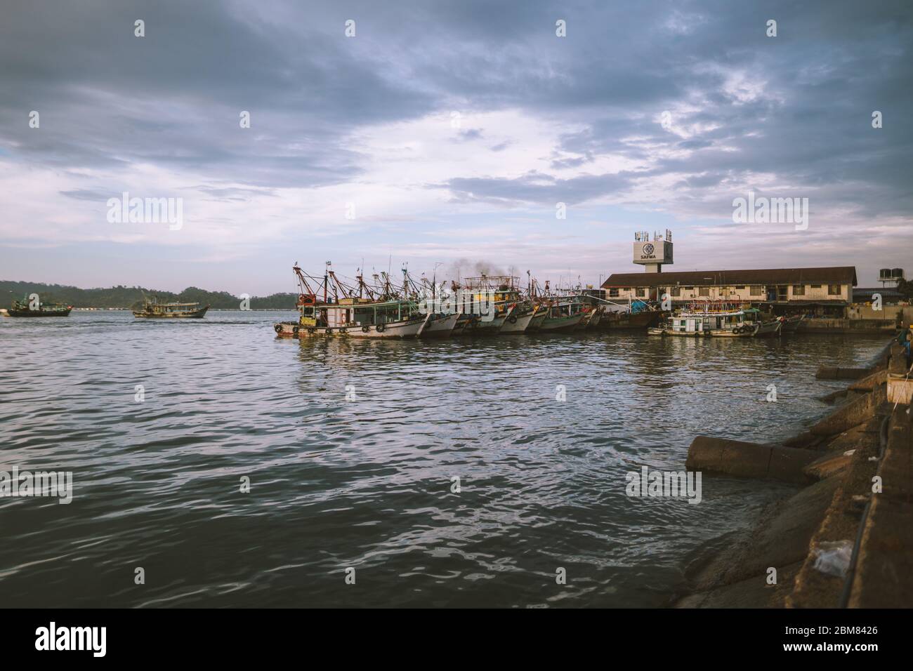 Malaysia, 6 May 2020 - Industrial fishing boat parked at Safma Kota ...
