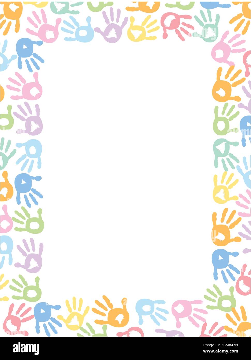 Baby hand prints pastel coloured vector illustration Stock Vector Image ...