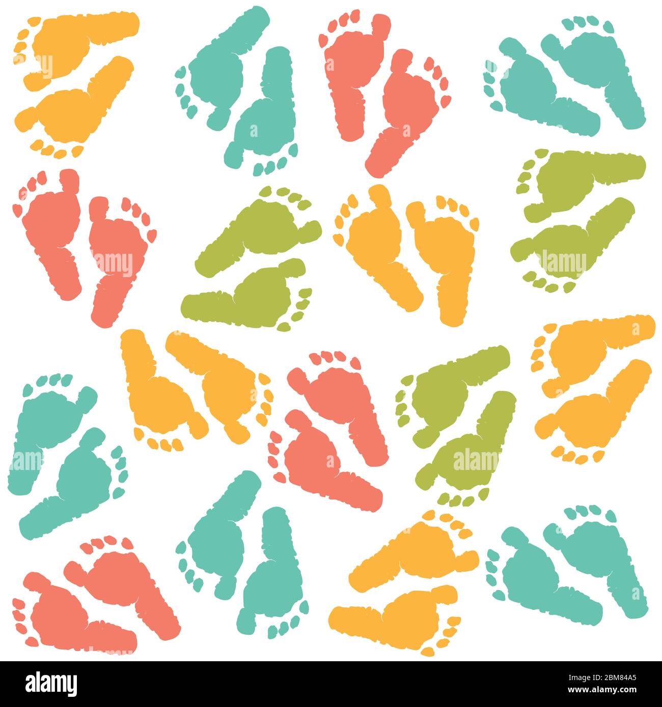 Colorful baby foot print vector background Stock Vector Image & Art - Alamy